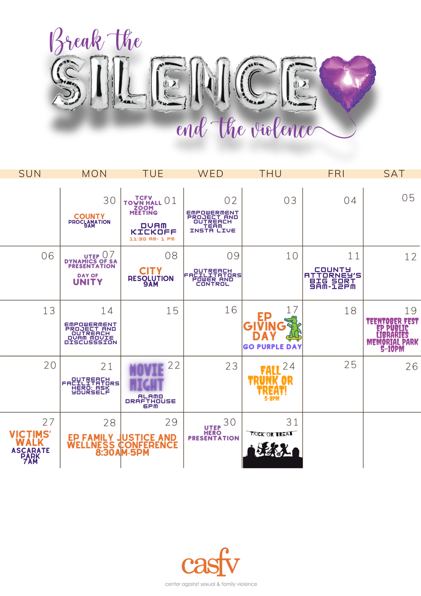 Domestic Violence Awareness Month - CASFV | Center Against Sexual and ...