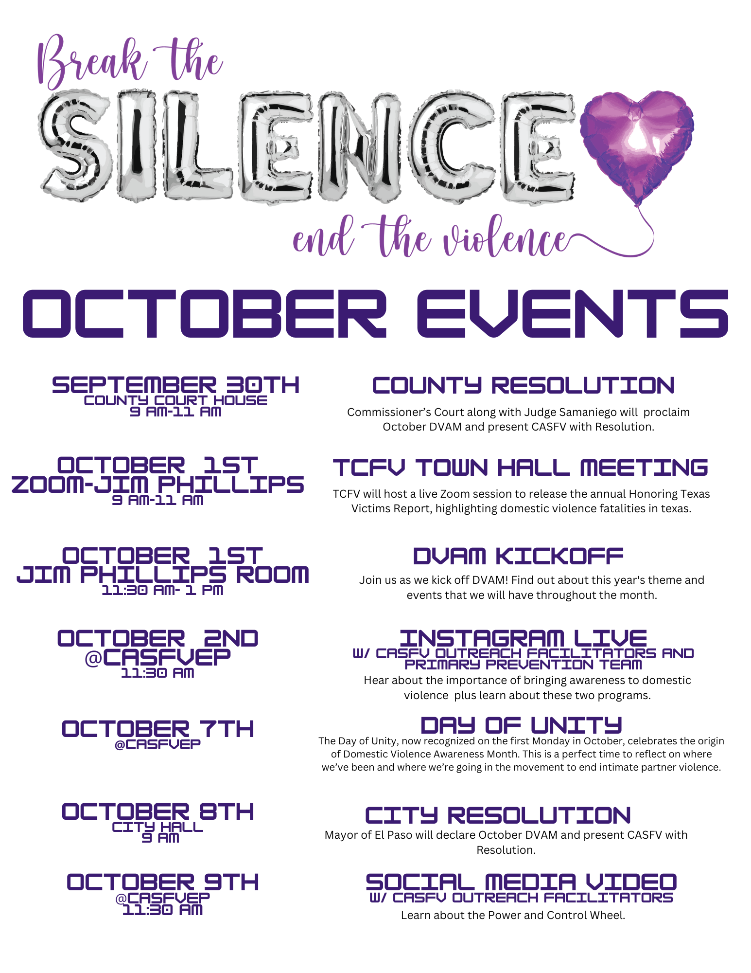 Domestic Violence Awareness Month - CASFV | Center Against Sexual and ...